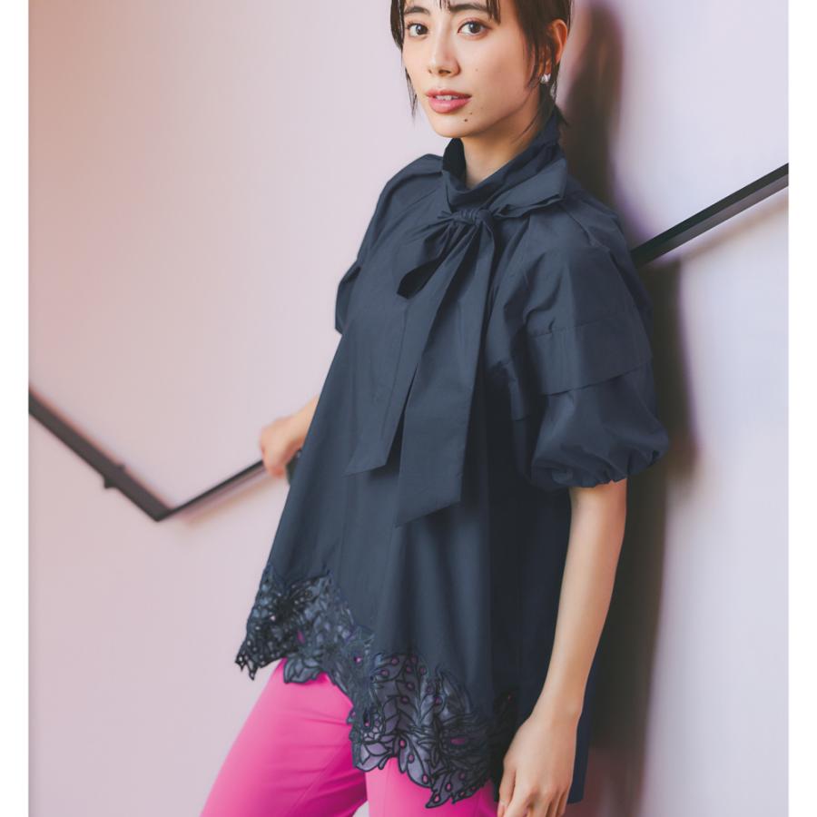 dinos ボウタイ付き オーガンジー刺しゅうブラウス トップス シャツ ブラウス 353001 : ディノス Yahoo!ショッピング店 - 通販 - Yahoo!ショッピング