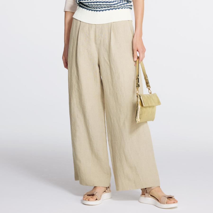 dinos ≪股下丈68cm≫リネン セミワイドパンツ パンツ 362902 : ディノス Yahoo!ショッピング店 - 通販 - Yahoo!ショッピング