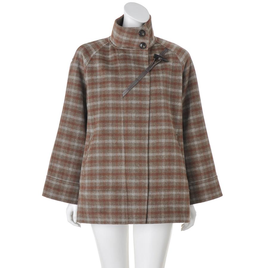 dinos（ディノス） ウール混 リバー仕立て 斜めトグル ダッフルコート