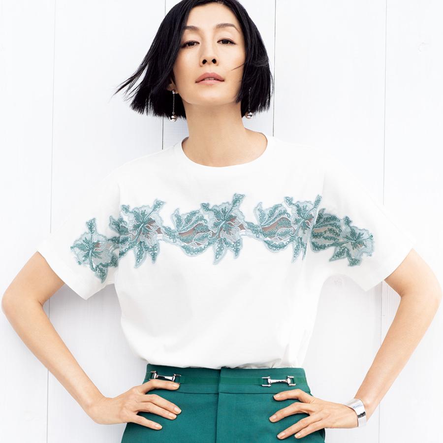 dinos トップス プリント 柄トップス レース使い ドルマン Tシャツ 350302 : ディノス Yahoo!ショッピング店 - 通販 - Yahoo!ショッピング