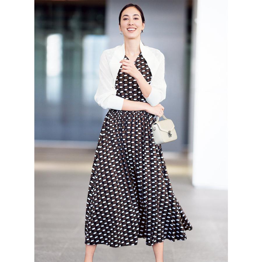 dinos ワンピース チュニック ジャージーワンピース 幾何学柄プリント 375801 : ディノス Yahoo!ショッピング店 - 通販 - Yahoo!ショッピング