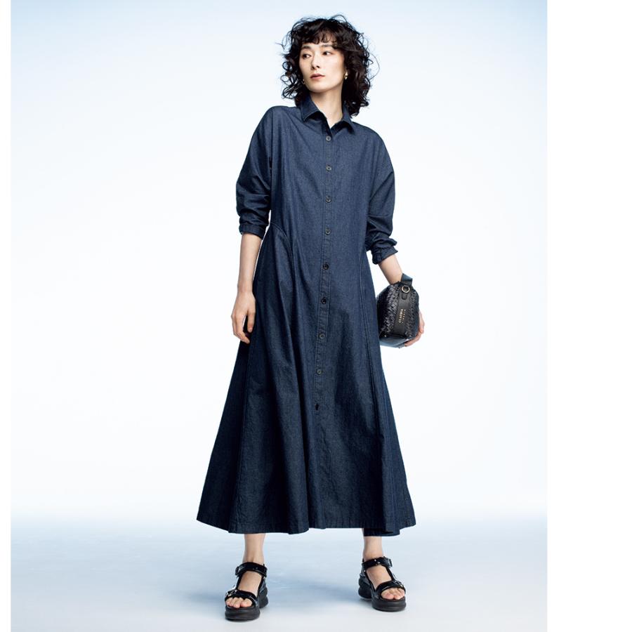 dinos ワンピース チュニック マキシワンピース ロングワンピース ドルマンスリーブ デニムワンピース 379402 : ディノス Yahoo!ショッピング店 - 通販 - Yahoo ...