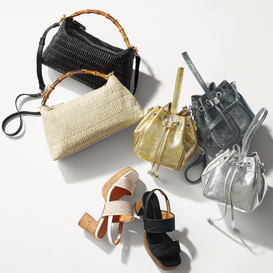 バッグ パーティ フォーマルバッグ M Rose/エンメローズ メタリックレザー 巾着バッグ（イタリア製） 271802 : ...