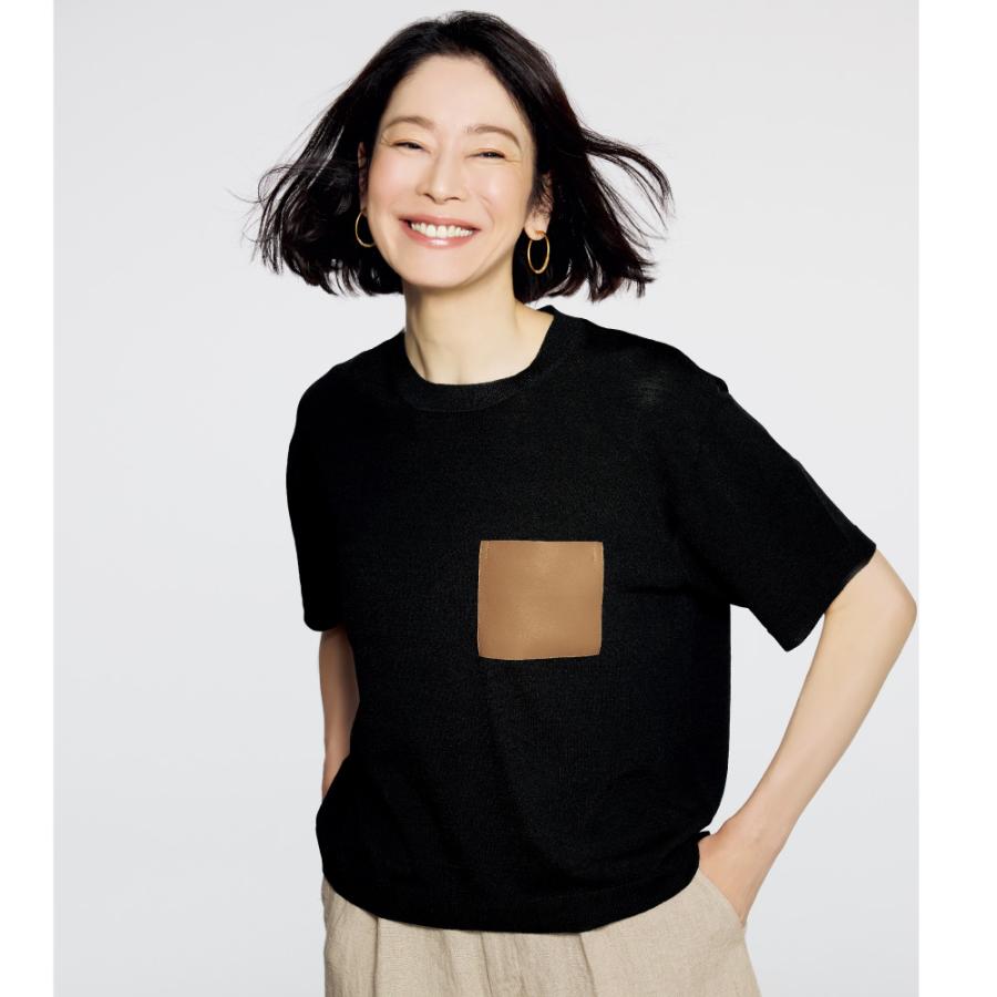 dinos レザー調ポケット付き ニットプルオーバー トップス プルオーバー カットソー 363002 : ディノス Yahoo!ショッピング店 - 通販 - Yahoo!ショッピング