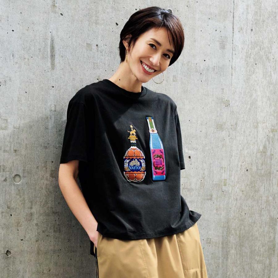 dinos トップス プリント 柄トップス ボトル刺しゅう Tシャツ 361601 : ディノス Yahoo!ショッピング店 - 通販 - Yahoo!ショッピング