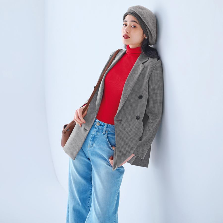 尾州産 千鳥柄ストレッチ ダブルジャケット サステナブル 118902