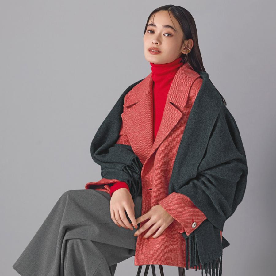 dinos（ディノス） 尾州産 ウールシルク混 ツイードジャケットコート