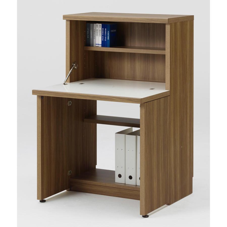 dinos 机 オフィス 事務 書斎机 コンパクトライティングデスク 幅74.5奥行39/78cm高さ114cm（重厚感のあるがっちり本棚シリーズ・扉タイプ） 545013 : ディノス ...