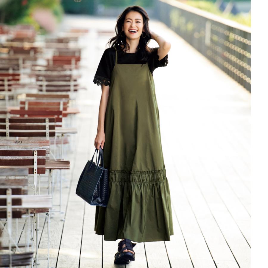 dinos ギャザー使い キャミソールワンピース ワンピース チュニック マキシワンピース ロングワンピース 367203 : ディノス ...