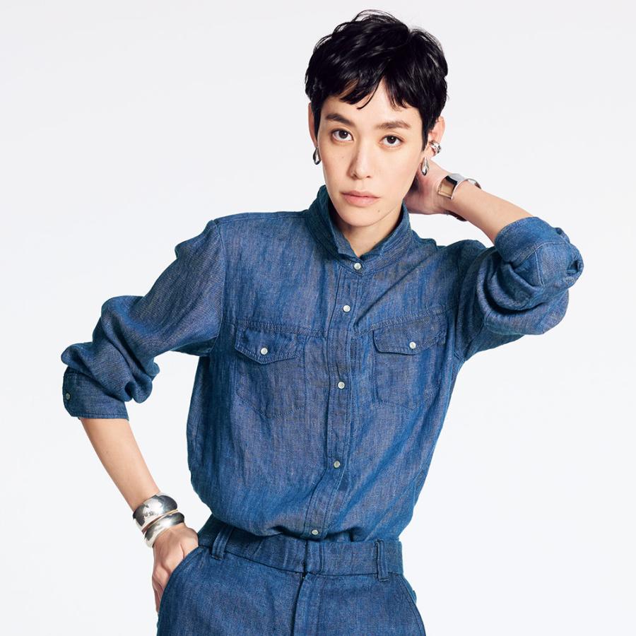 dinos トップス シャツ ブラウス 「帝国繊維」 リネンデニム 338901 : ディノス Yahoo!ショッピング店 - 通販 - Yahoo!ショッピング