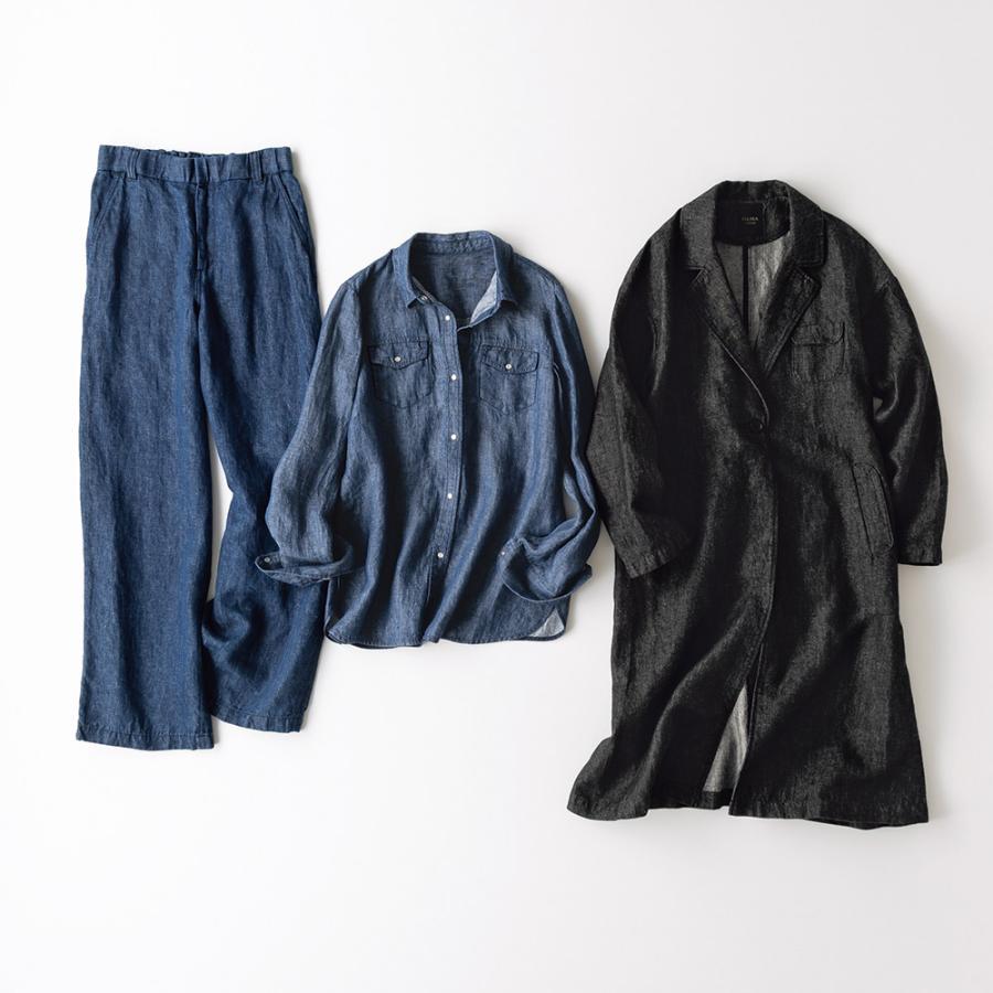 dinos トップス シャツ ブラウス 「帝国繊維」 リネンデニム 338901 : ディノス Yahoo!ショッピング店 - 通販 - Yahoo!ショッピング