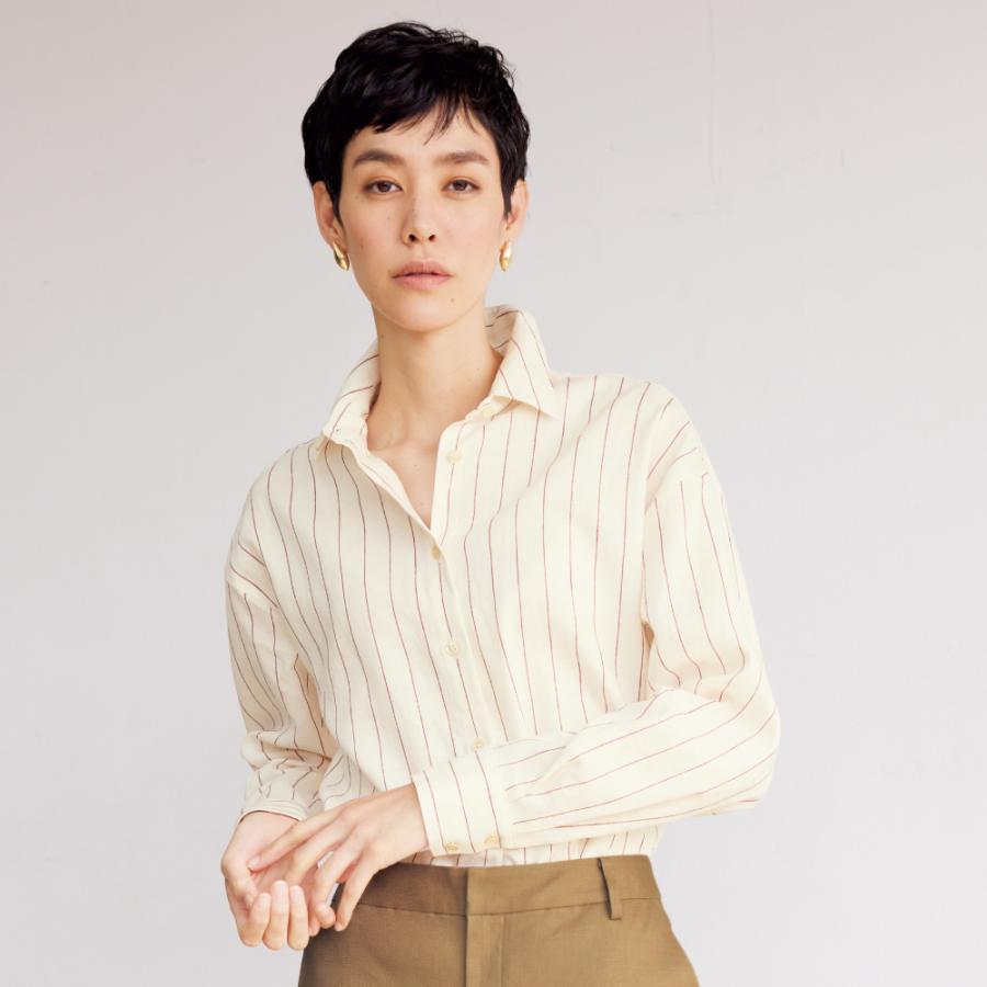 dinos トップス シャツ ブラウス 「帝国繊維」リネン ストライプシャツ 363401 : ディノス Yahoo!ショッピング店 - 通販 - Yahoo!ショッピング