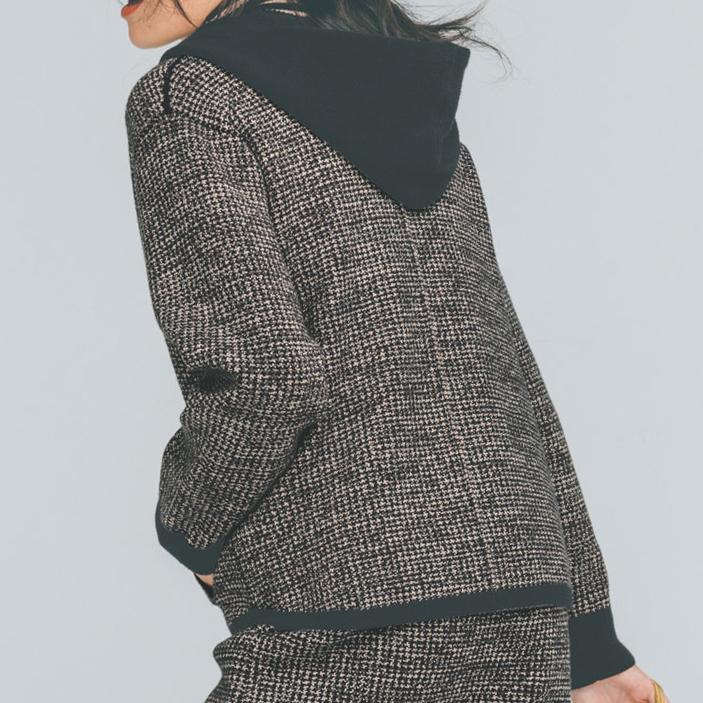 ジャケット セール レディース チェック柄 ダブルジャカードニットシリーズ パーカジャケット 冬 PC4298 : pc4298 : ディノス ...