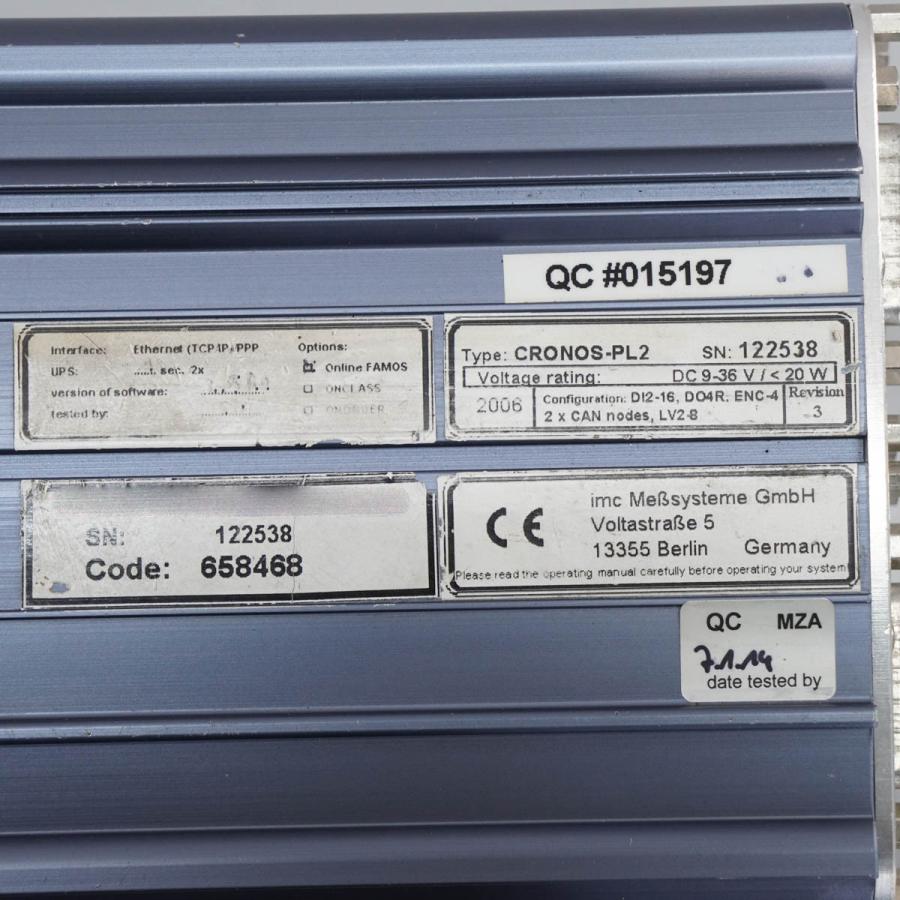 [JB]USED 現状販売 imc CRONOS-PL2 リアルタイム信号処理データロガー ACアダプター ソフトウェア[ST02427-0388] :02427-0388:DIRWINGS ...