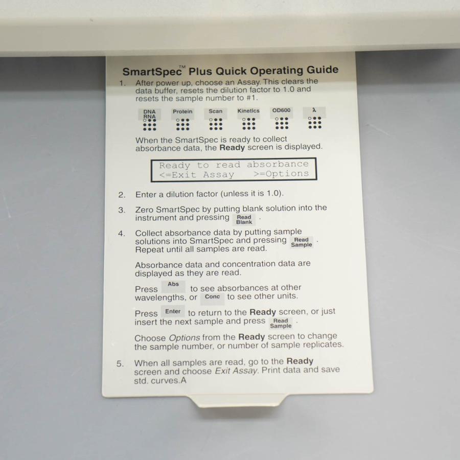 [DW]USED 8日保証 BIO RAD SmartSpec Plus Spectrophotometer スペクトロフォトメーター 電源 ...