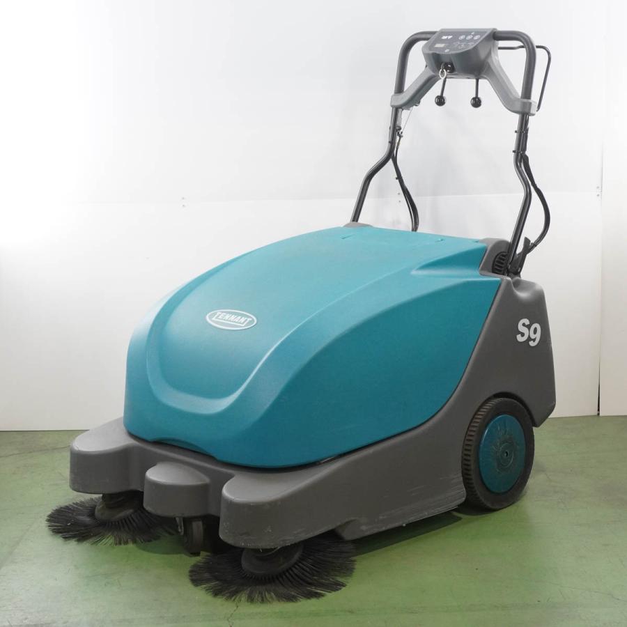 [PG]USED 8日保証 TENNANT S9 床洗浄機 バッテリー式 歩行型スイーパー Walk Behind Sweeper 鍵 ...