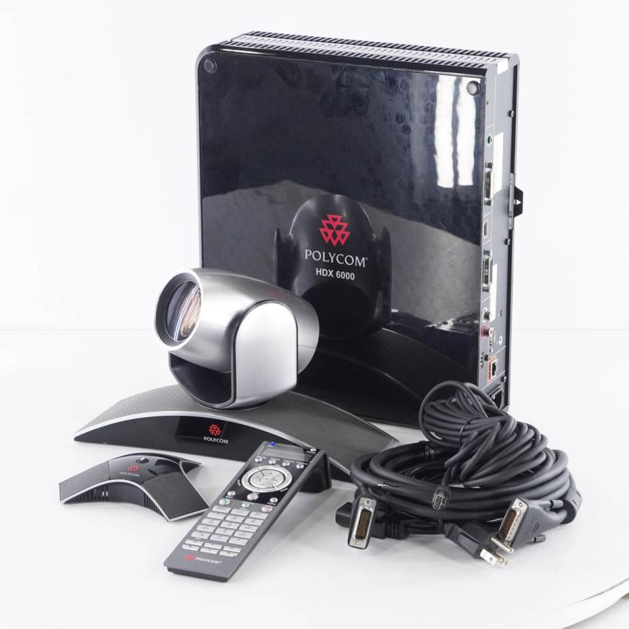 [PG]USED 8日保証 セット 動作確認済 POLYCOM HDX 6000 HD NTSC テレビ会議システム MPTZ-9 カメラ 電源コード リモコン[ST04125-0002 ...