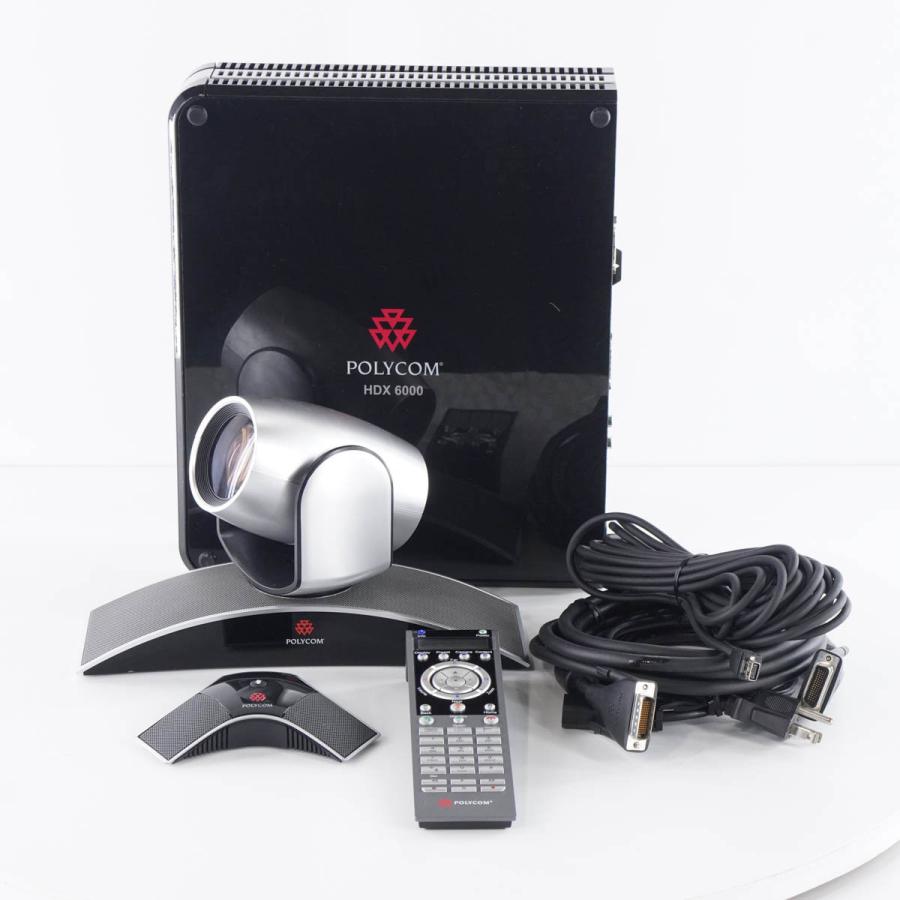 [PG]USED 8日保証 セット 動作確認済 POLYCOM HDX 6000 HD NTSC テレビ会議システム MPTZ-9 カメラ 電源コード リモコン[ST04125-0002 ...