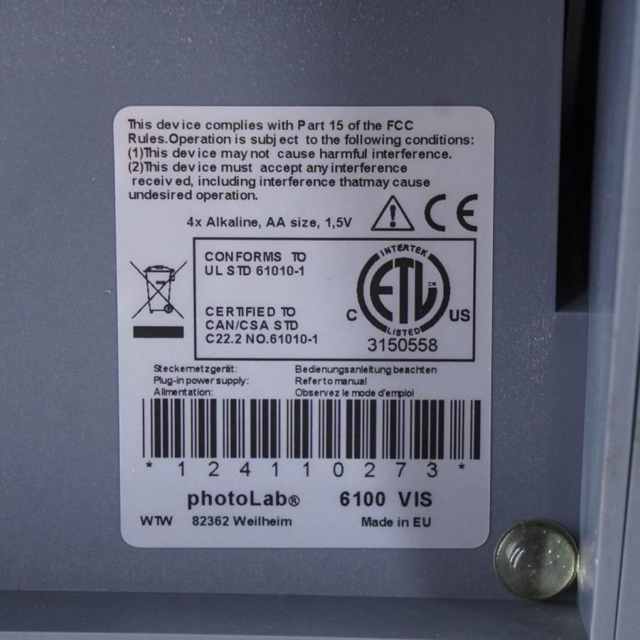 [DW]USED 8日保証 WTW photoLab 6100 VIS 吸光度式水質測定器[ST04137-0014] : DIRWINGS ...