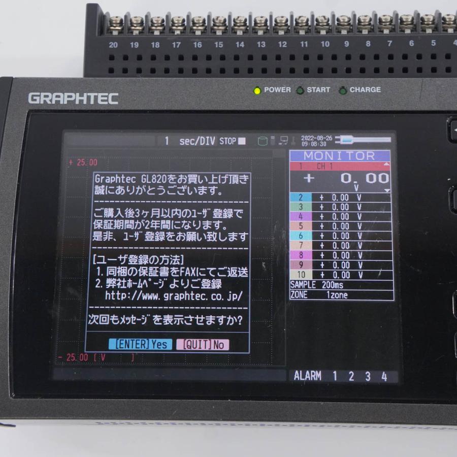 [DW]USED 8日保証 GRAPHTEC GL820 midi LOGGER データロガー ACアダプター ソフトウェア[ST04205 ...