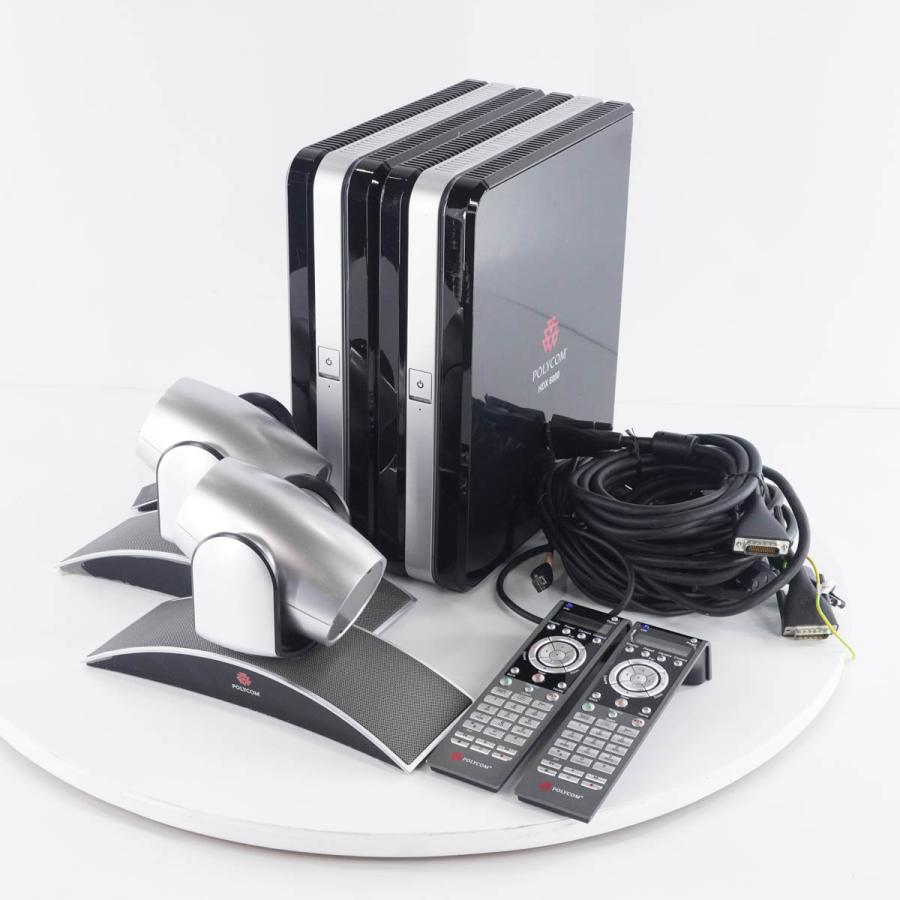 [PG]USED 8日保証 2台セット POLYCOM HDX 6000 HD NTSC テレビ会議システム MPTZ-9 リモコン ...