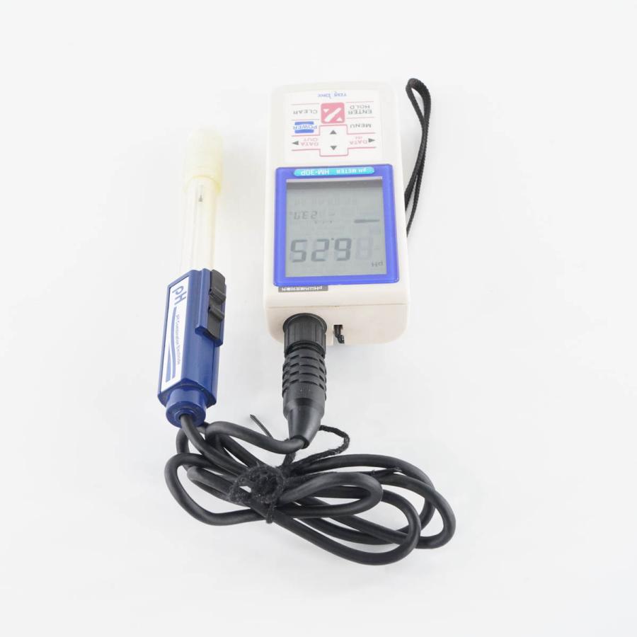 [DW]USED 8日保証 TOA HM-30P pH METER ポータブルpH計 pHメーター ガラス電極式水素イオン濃度指示計 GST-2739C 電極 取扱...[04684-0006 ...