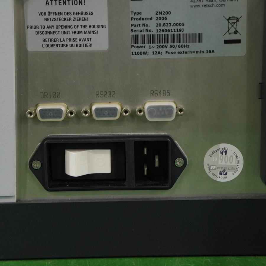 [DW]USED 8日保証 Retsch ZM 200 ZM200 Ultra Centrifugal Mill 超遠心粉砕機 単相200V ...