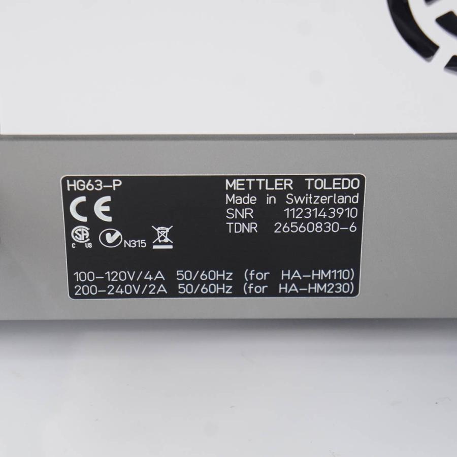 [JB]USED 現状販売 METTLER TOLEDO HG63-P ハロゲン水分計 電源コード [04828-0003] :04828 ...