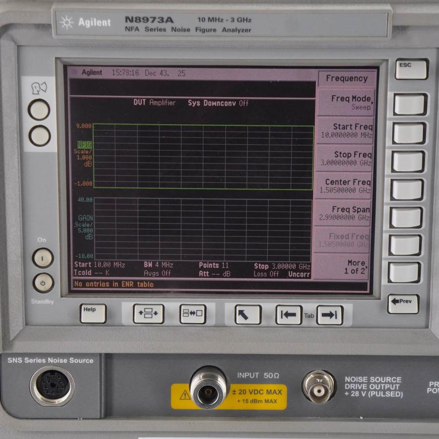 [JB]USED 現状販売 Agilent N8973A NFA Series Noise Figure Analyzer ノイズフィギュアアナライザー CFG001 10MHz-3GHz ...