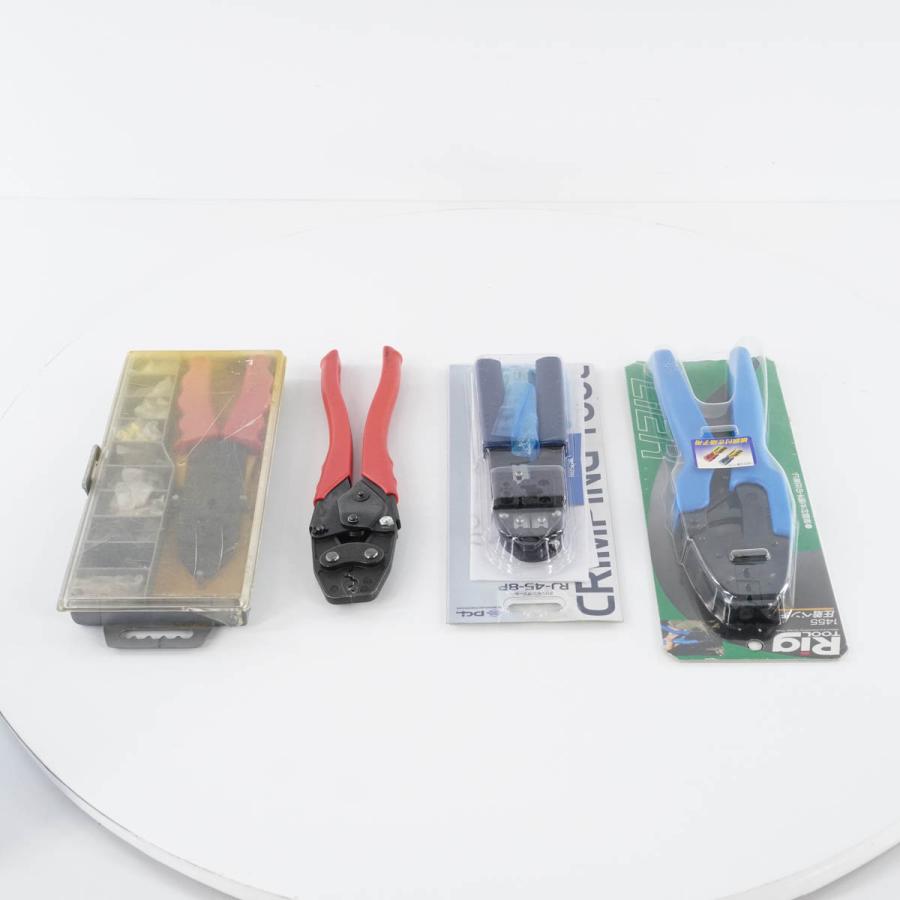 [PG]USED 8日保証 セット RigTOOL エーモン工業 Planex ONL 1455 RJ-45-8P AK-15A 圧着ペンチ クリンピングツール 圧着工具 [05024 ...