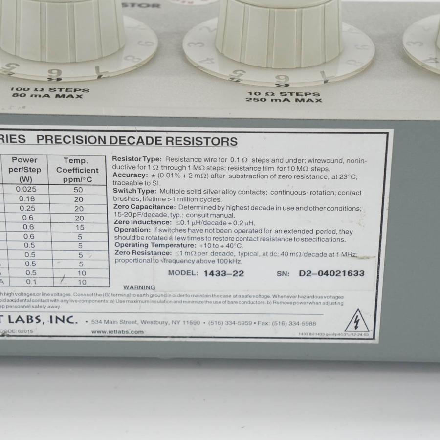 [DW]USED 8日保証 IET 1433-22 GenRad DECADE RESISTOR ダイヤル式抵抗器 100kΩ [05181 ...