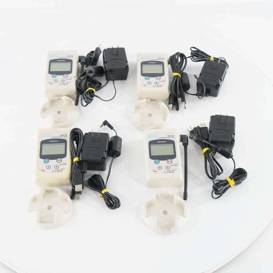 [JB]USED 現状販売 4台セット HIOKI 3913 COMMUNICATION BASE コミュニケーションベース ACアダプター ソフトウェア 取扱説...[05236-0168 ...