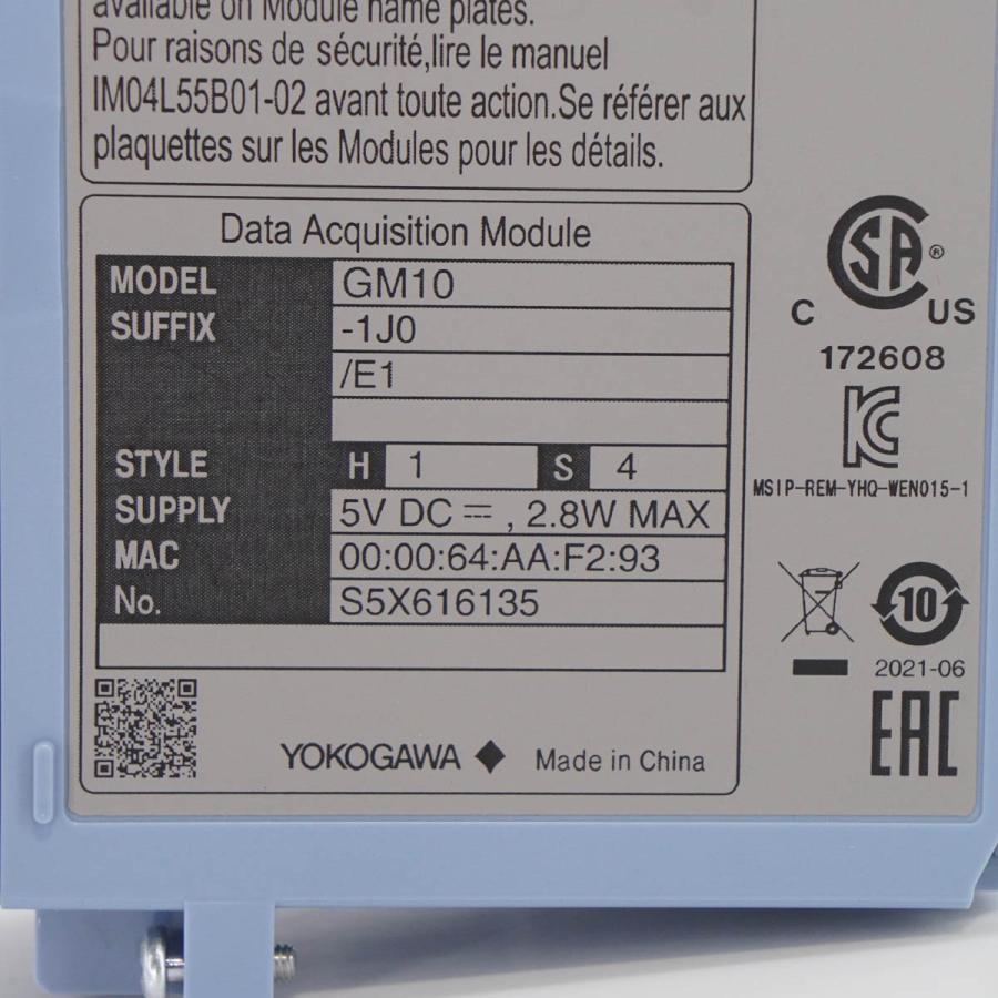 [JB]USED 現状販売 YOKOGAWA GM10 -1J0/E1 Data Acquisition Module データ収集モジュール SMARTDAC+ データアクイジション ...
