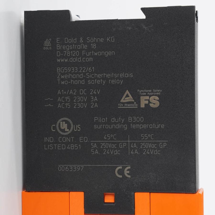 [PG]USED 8日保証 Dold BG5933 BG5933.22/61 Two-hand safety relay リレー [05381 ...