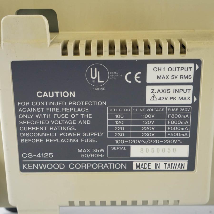[DW]USED 8日保証 KENWOOD CS-4125 OSCILLOSCOPE オシロスコープ 20MHz 電源コード [05452 ...