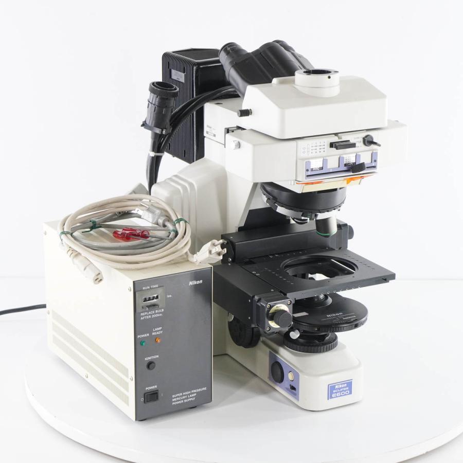 [DW]USED 8日保証 NIKON ECLIPSE E600 Microscope 顕微鏡 CFIUW 10×/25 20×/0.50 100×/1.40 電源コード [05630 ...