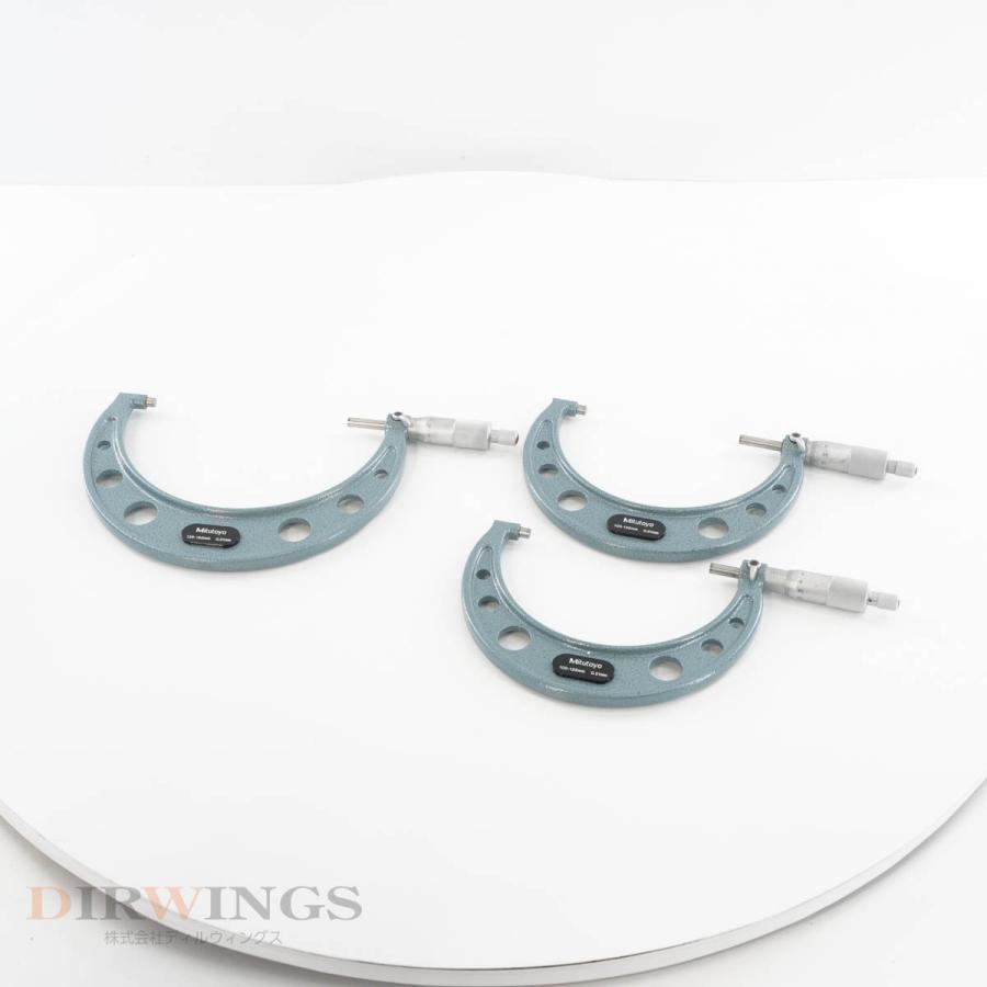 [DW]USED 8日保証 セット Mitutoyo Micrometer 外側マイクロメーター 167-104 125-150mm 100 ...