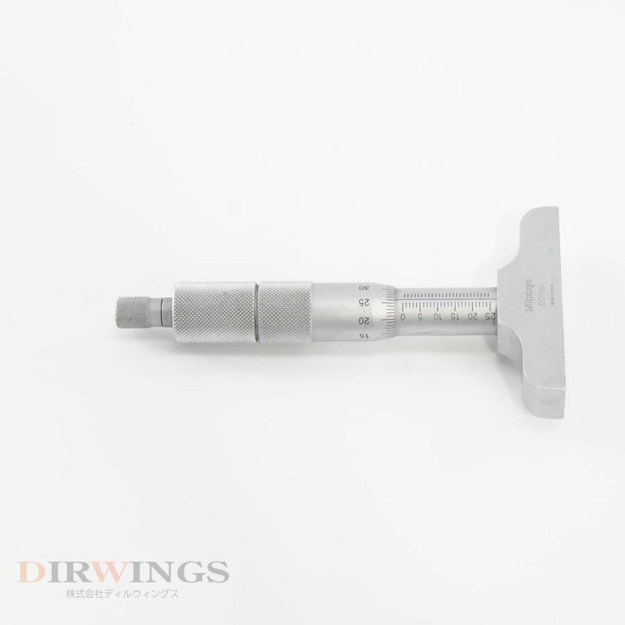 [DW]USED 8日保証 Mitutoyo Depth Micrometer デプスマイクロメーター 0-25mm 0.01mm 取扱説明書 ...