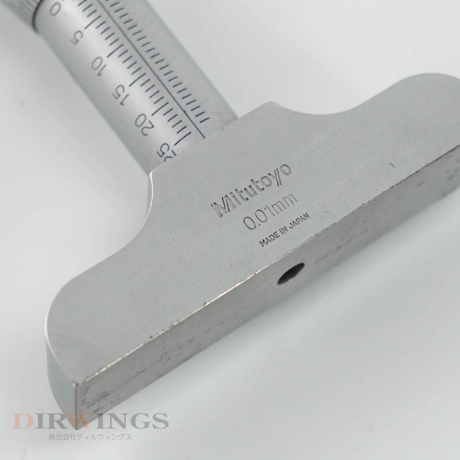 [DW]USED 8日保証 Mitutoyo Depth Micrometer デプスマイクロメーター 0-25mm 0.01mm 取扱説明書 ...