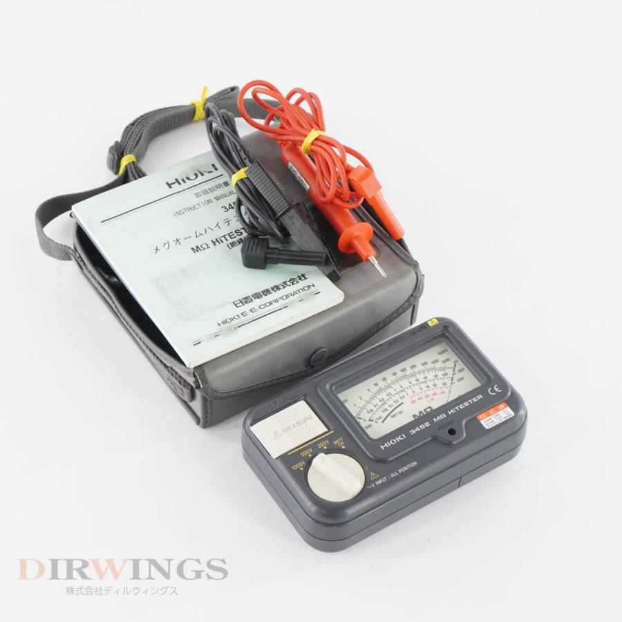 [DW]USED 8日保証 02/2023CAL HIOKI 3452 MΩ HiTESTER メグオームハイテスター 絶縁抵抗計 取扱説明書 ...