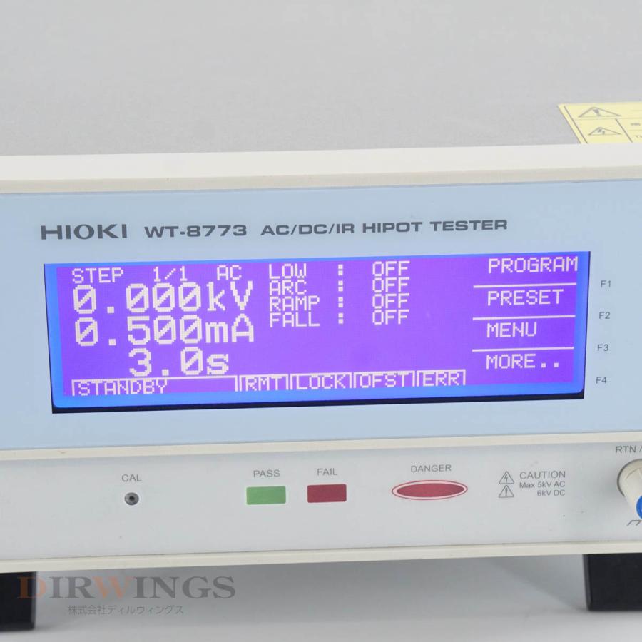 [DW]USED 8日保証 10/2022CAL HIOKI WT-8773 WT-8770 Series AC/DC/IR HIPOT ...