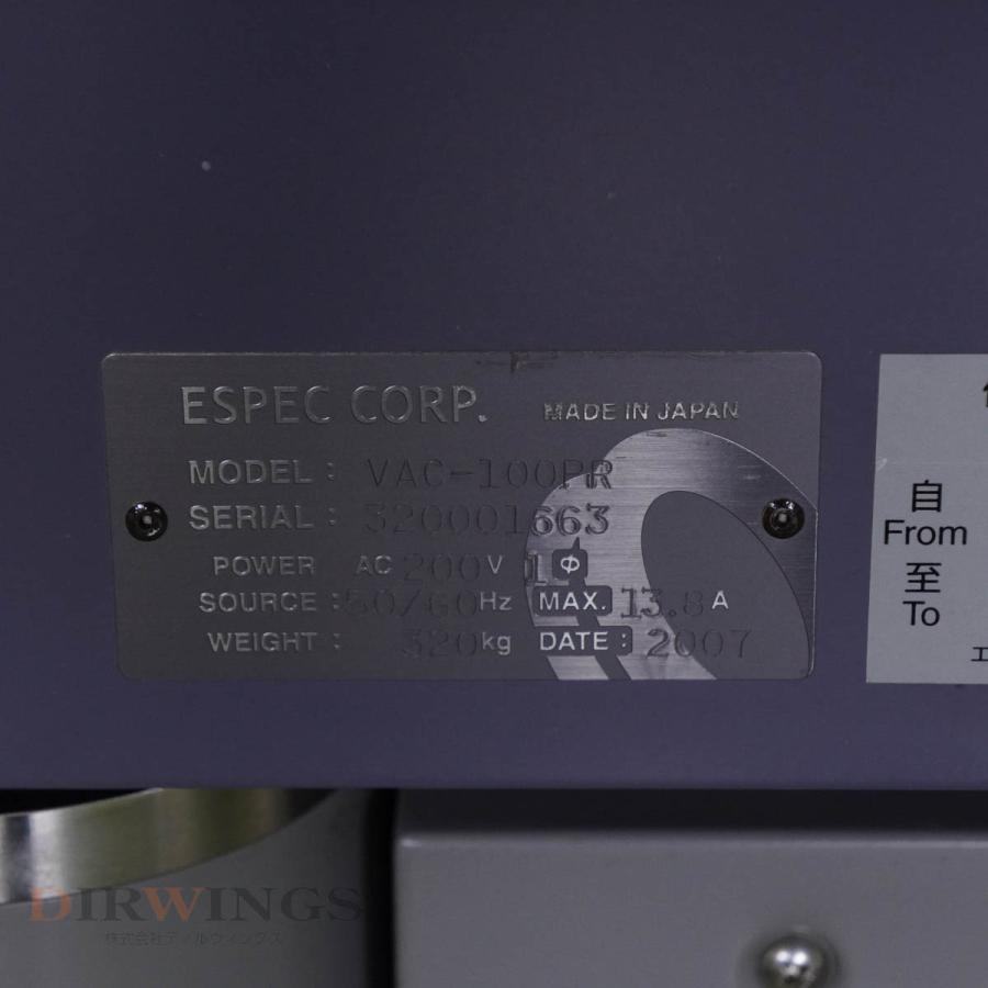 [DW]USED 8日保証 ESPEC VAC-100 VAC-100PR Vacuum Oven 真空オーブン 環境試験器 三相200V ...
