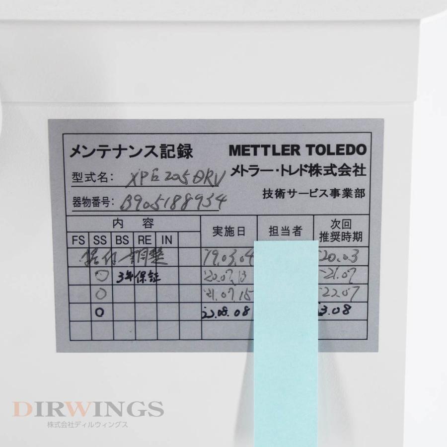 [DW]USED 8日保証 METTLER TOLEDO XPE205 XPE205DRV DeltaRange Balance 分析天びん ...