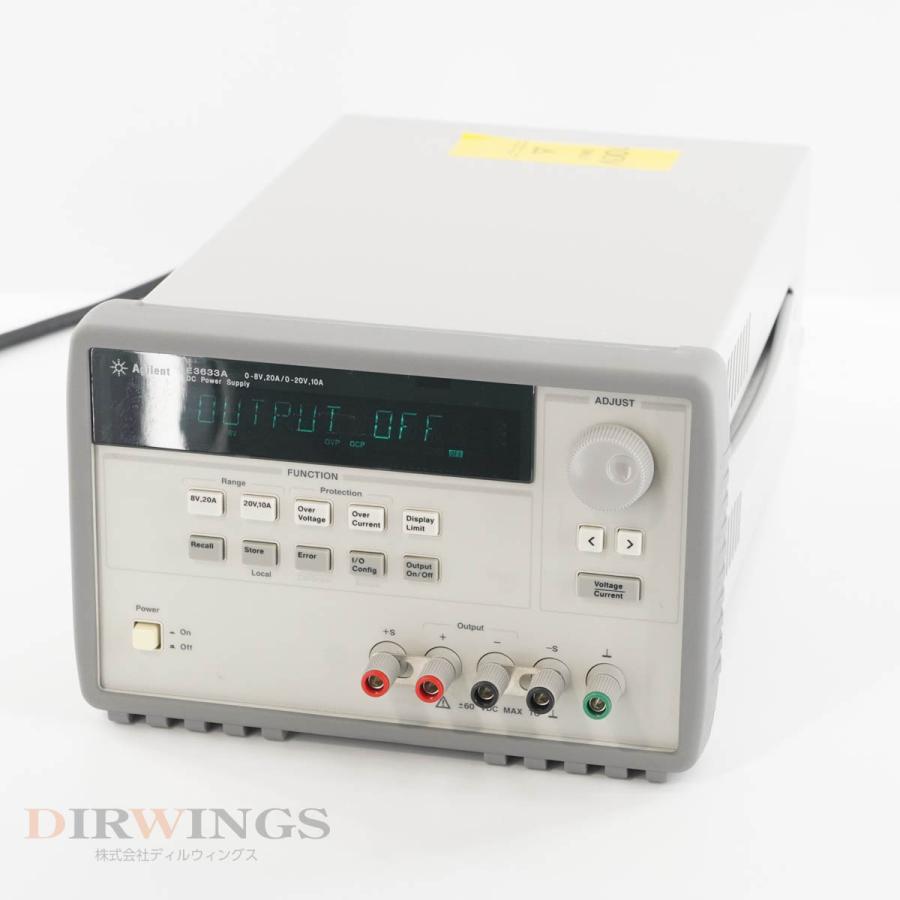 [DW]USED 8日保証 Agilent E3633A DC Power Supply DC電源 直流電源 OPT 0E9 0-8V 20A ...