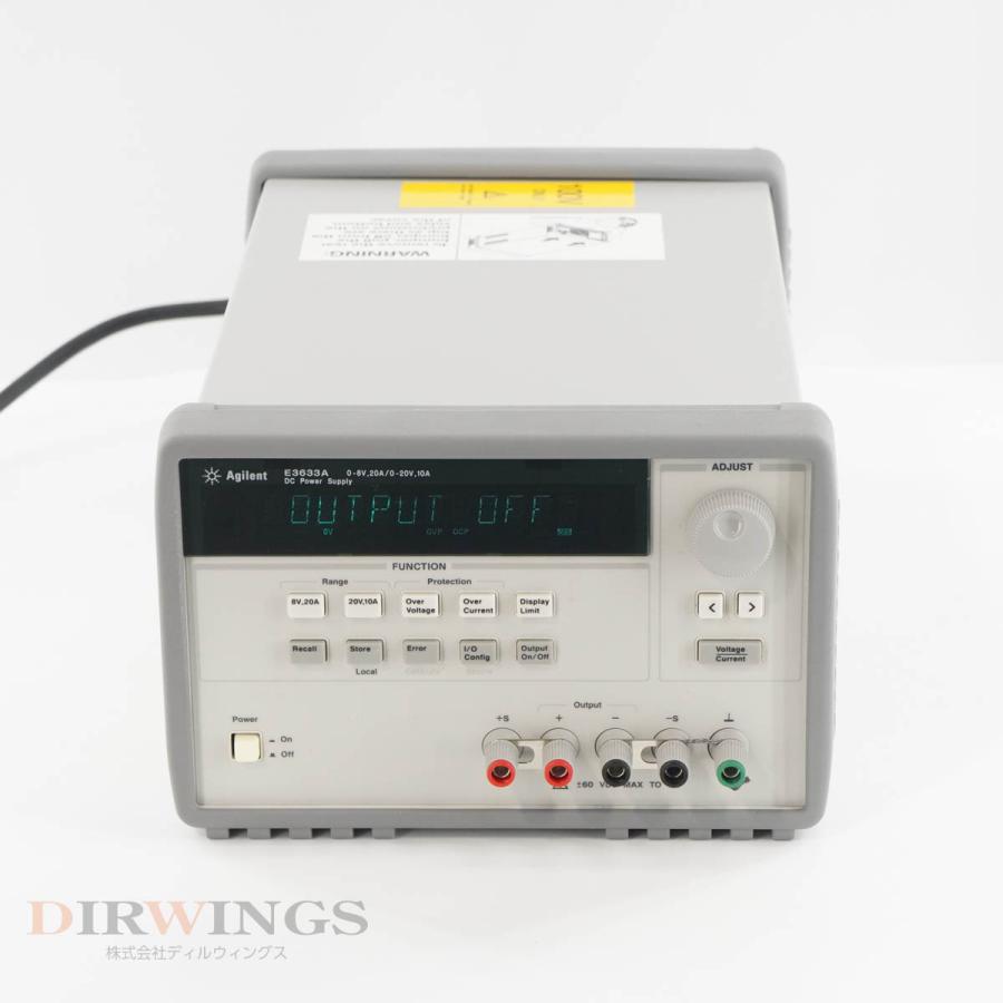 [DW]USED 8日保証 Agilent E3633A DC Power Supply DC電源 直流電源 OPT 0E9 0-8V 20A ...