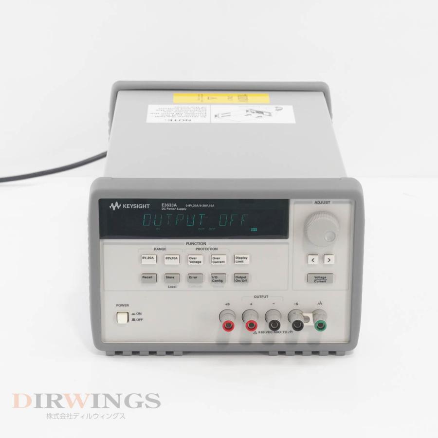 [DW]USED 8日保証 Keysight E3633A DC Power Supply DC電源 直流電源 OPT 0E9 0-8V ...