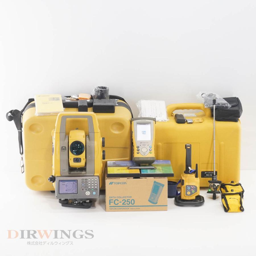 [PG]USED 8日保証 セット TOPCON PS-105A FC-250 RC-5 トータルステーション 測量機器 データコレクター ...