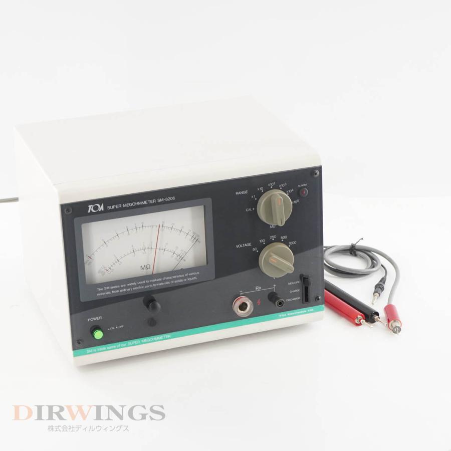 [DW]USED 8日保証 TOA SM-8206 SUPER MEGOHMMETER 警報装置付超絶縁計 電源コード [06227-0003 ...