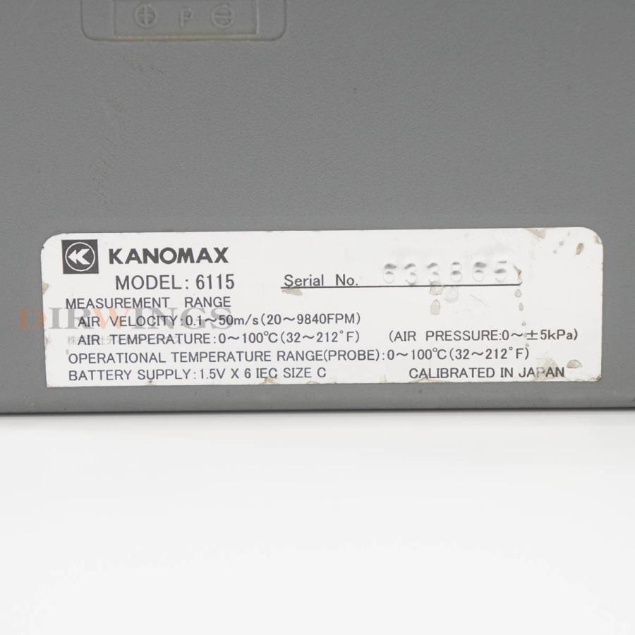 [JB]USED 保証なし KANOMAX 6115 ANEMOMASTER アネモマスター 風速計 取扱説明書 [06259-0011 ...