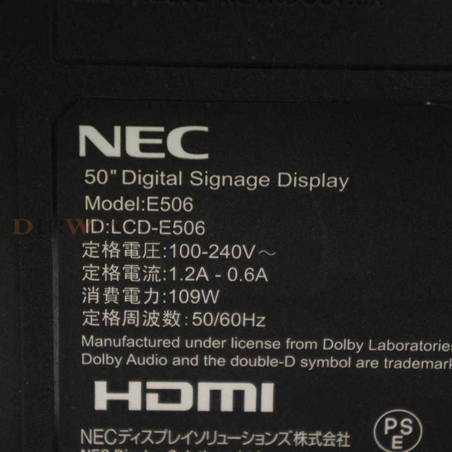 [PG]USED 8日保証 NEC LCD-E506 50型 液晶ディスプレイ 50インチ モニター フルHD 1920×1080 HDMI ...